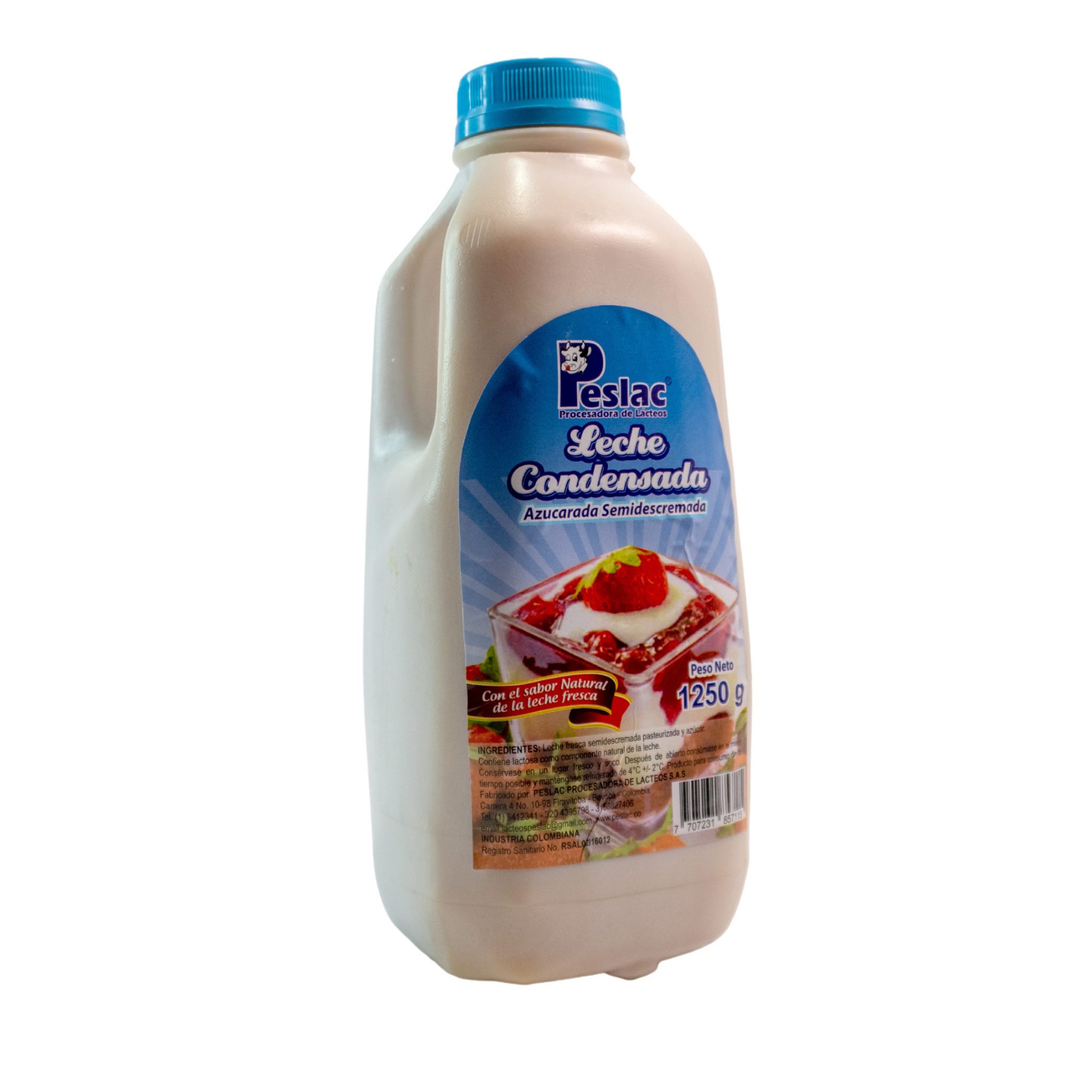 Leche condensada semidescremada garrafa 1250g - Peslac